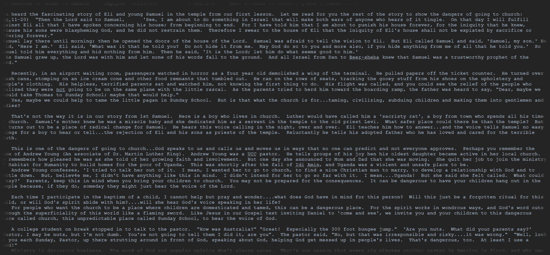 The Dangers of Going to Church - Sermon Archives